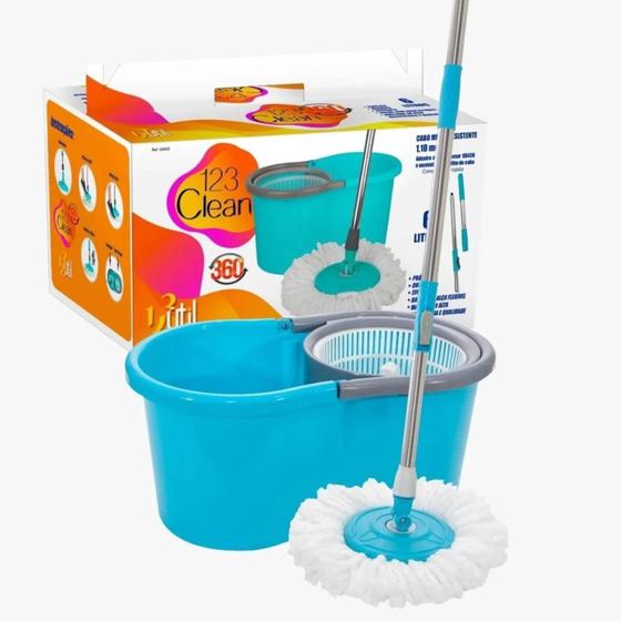 Mop Giratório 360 Esfregão Limpador Chão Mopi Limpeza Facil - 123 UTIL ...