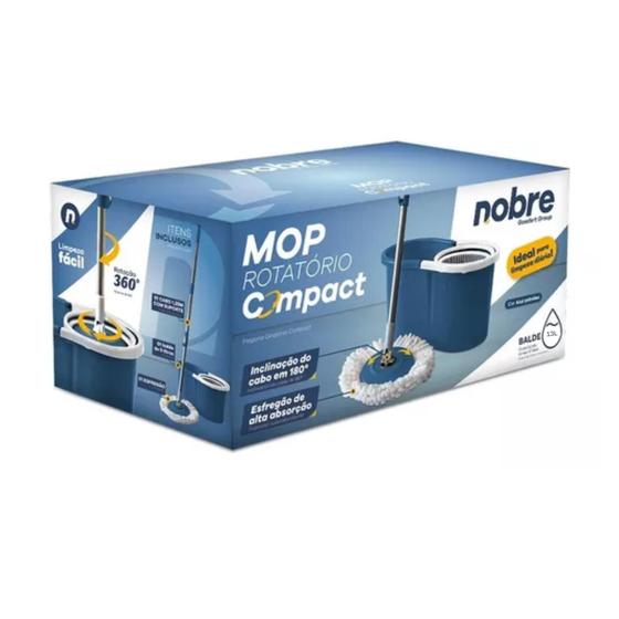 Mop Giratório Grande Rotatório Alta Absorção Limpeza Esfregão - Nobre ...