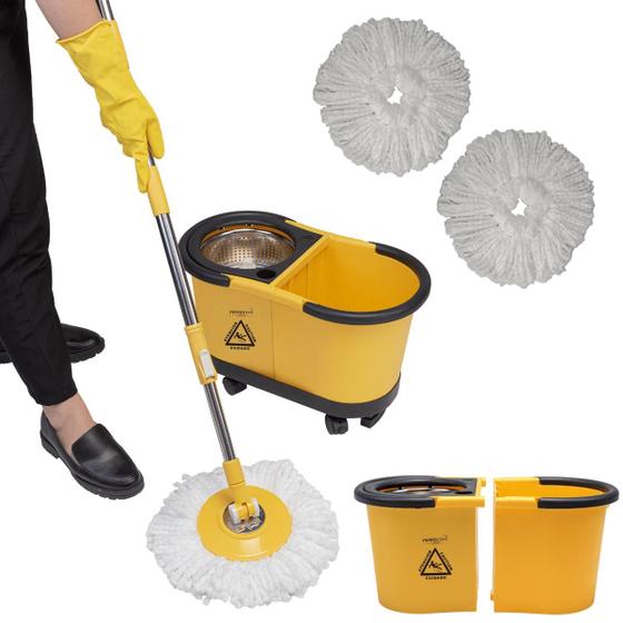 Mop Profissional Original Giratório 360 com Separador de Água Limpa ...