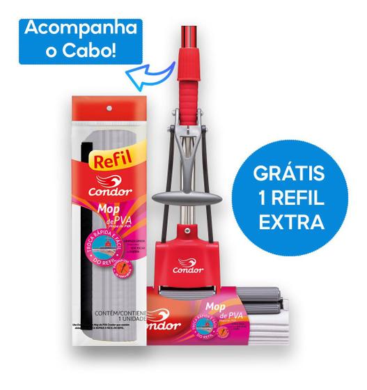 Mop Rodo Magico Com 1 Refil Extra Condor Super Absorvente - Refil Mop ...