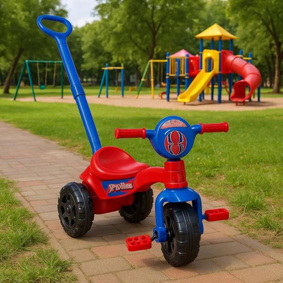 Motoca Triciclo Com Pedal Infantil Kemotoca Menino e Menina Empurrador ...