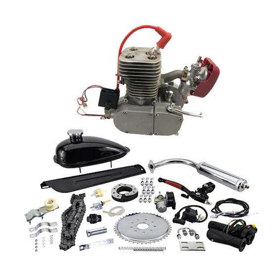 Motor Bicicleta 2 Tempos 100cc a Gasolina com Kit Instalação Completo ...