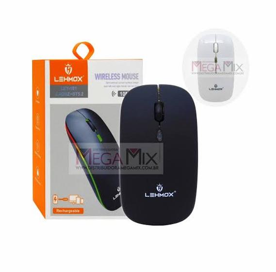 Mouse Bluetooth Sem Fio Recarregável 1600 DPI 2.4GHz LEY-181 - Lehmox ...