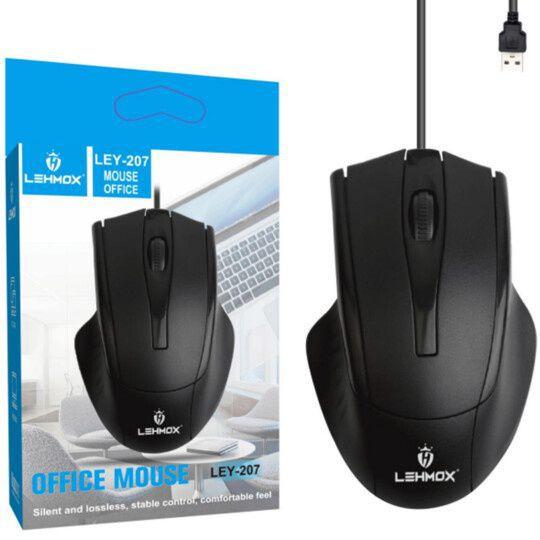 Mouse com Fio Usb Básico Office Preto Design Ergonômico Lehmox LEY-207 ...