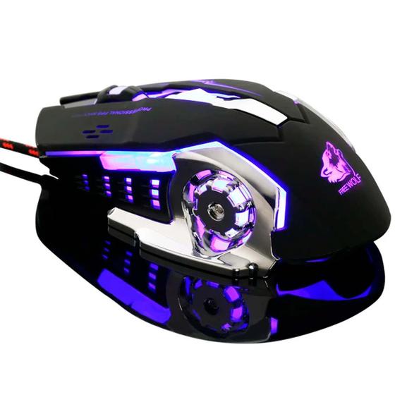 Mouse Com Fio Wolf Gamer Jogo 4000 Dpi Óptico Com Led RGB - Blend Shoop ...