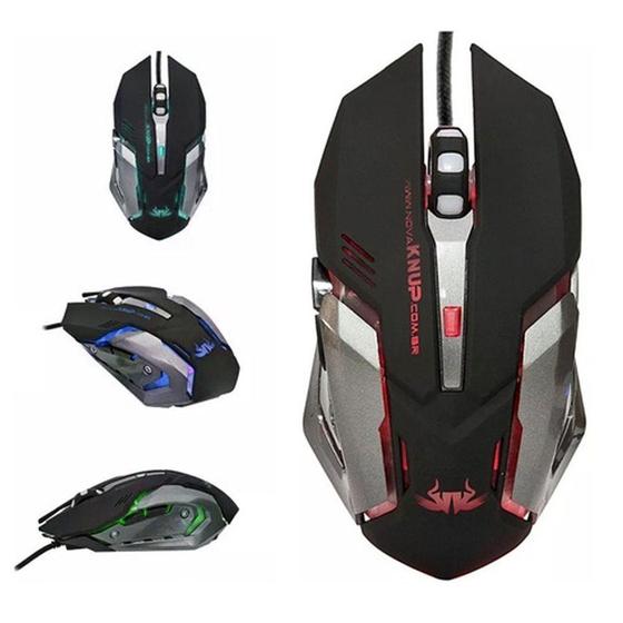 Mouse Gamer 2400 Dpi 6 Botões Led Rgb 7 Cores Kp-v19 Tiger X - Knup - Mouse Gamer - Magazine Luiza