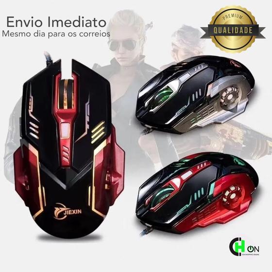 Mouse Gamer 4000 dpi Ergonômico Cabo De Tecido Com Led Perfeito Para ...