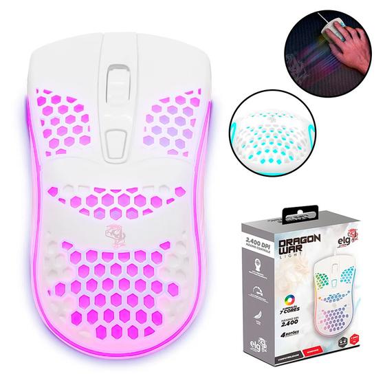 Mouse gamer dragon war light 2400dpi 7 cores 70g - ELG - Mouse Gamer ...