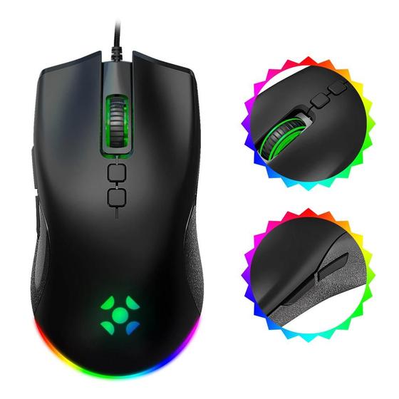 Mouse Gamer Fortrek Blackfire Com 13 Modos de Iluminação Led Rgb Até ...