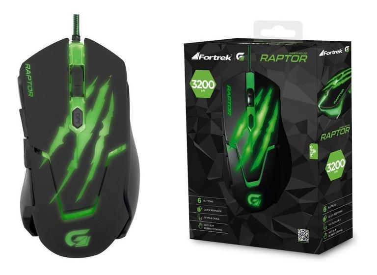 Mouse Gamer Fortrek Raptor Series USB 6 Botões 3200DPI OM801 - Mouse ...