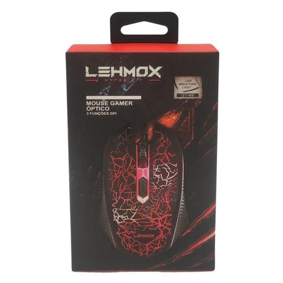 Mouse Gamer Led Rgb 4 Botões 1200dpi Hyper Gt-m8 - LEHMOX - Mouse Gamer ...