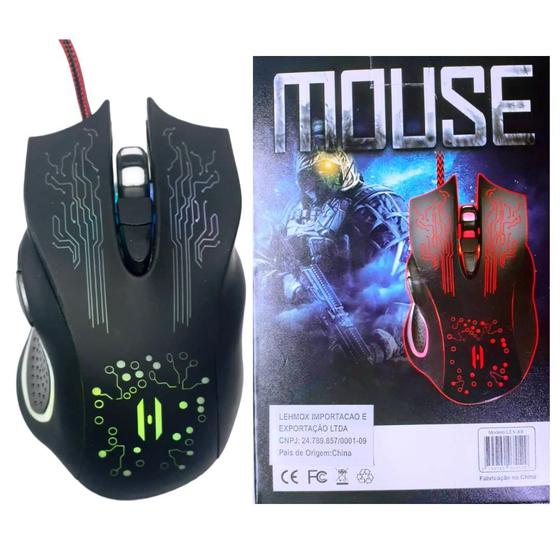 Mouse Gamer Lehmox X9 USB Led RGB 6 Botões Ergonômico - Mouse Gamer ...