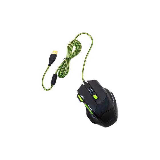 Mouse Gamer Multilaser MO208 com Fio 2400 DPI QuickFire Preto e Verde ...