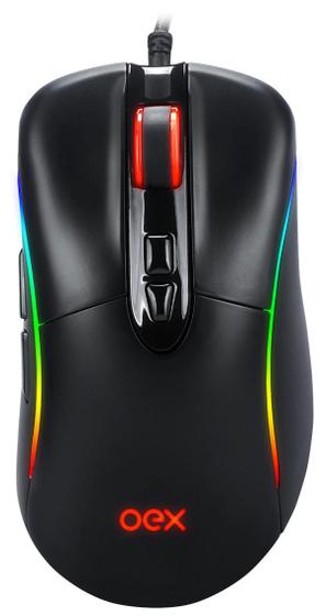 Mouse Gamer Oex Titan Ms318, Rgb, 14400 Dpi, 7 Botões, Preto - Mouse ...