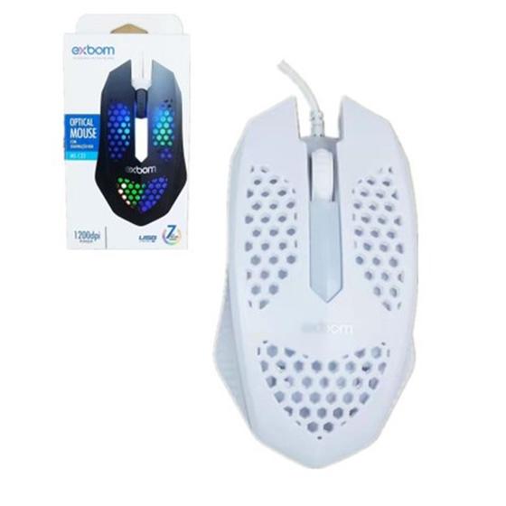 Mouse Gamer Óptico Com Fio Iluminado RGB 1200dpi Exbom Ms-C3 - Mouse ...