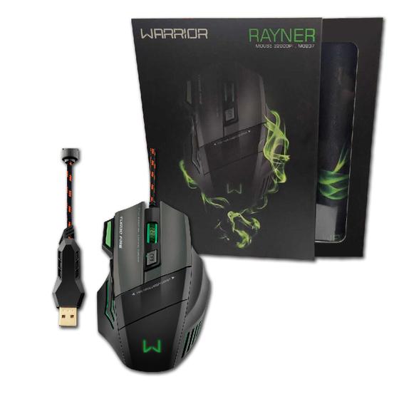 Mouse Gamer Rayner Quickfire Warrior 7 Botões 3200dpi + pad Cód. 1215 ...