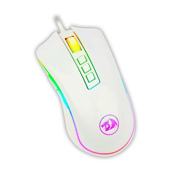 Mouse Gamer Redragon Cobra Lunar White Chroma RGB Sensor Pixart PMW3325 ...