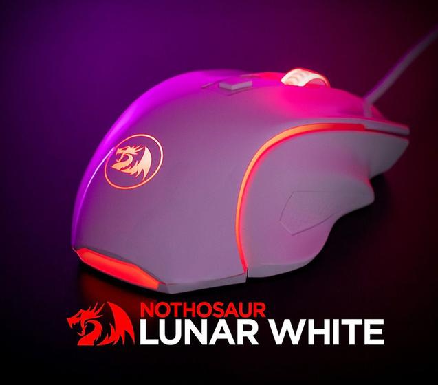 Mouse Gamer Redragon Nothosaur Lunar White Led Multicor M606W - Mouse ...