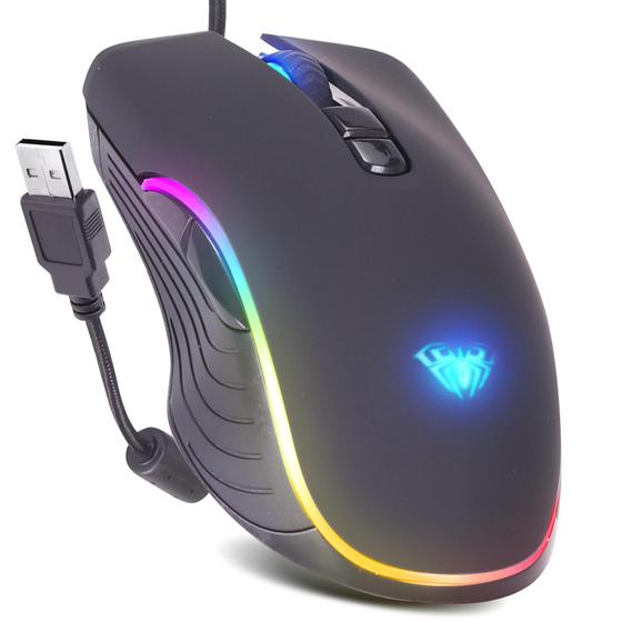 Mouse Gamer RGB Com Led 7 Botões Personalizado Ergonômico 2400 DPI Ultimas Unidades - Aula ...