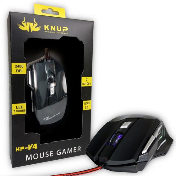 Mouse Gamer RGB Knup KP-V4 2400 DPI 7 Botões - Mouse Gamer - Magazine Luiza
