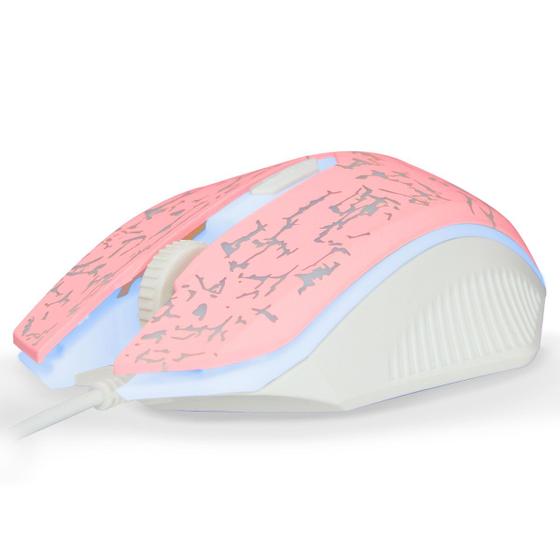 Mouse Gamer Rosa Óptico Iluminação RGB com Fio - Evolut - Mouse Gamer ...