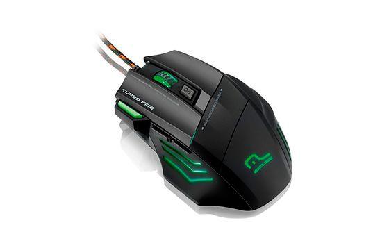 Mouse Gamer Warrior Laser Profissional 7 Botões Preto/Verde MO207 ...