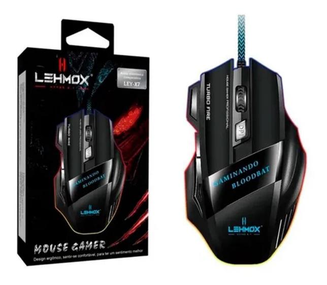 Mouse Gamer X7 Usb 3200dpi Led Rgb - lehmox - Mouse Gamer - Magazine Luiza