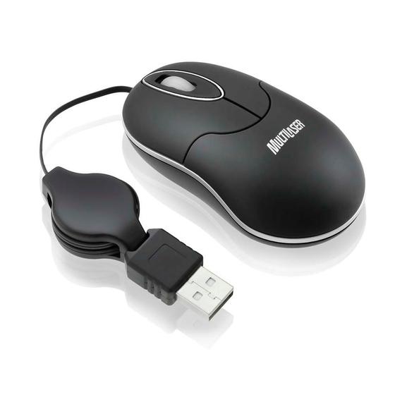 Mouse Multilaser Retratil Mini Emborrachado Preto Usb - MO035 - Mouse ...