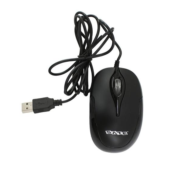Mouse Óptico Com Fio PC Notebook Compacto Confortável Preto - Sate ...