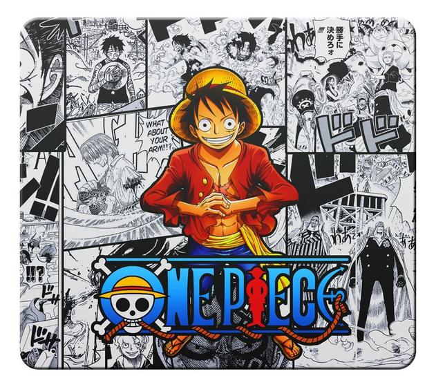 Mouse Pad Anime One Piece Luffy Personalizado Cor Preto - IMP - Mouse ...