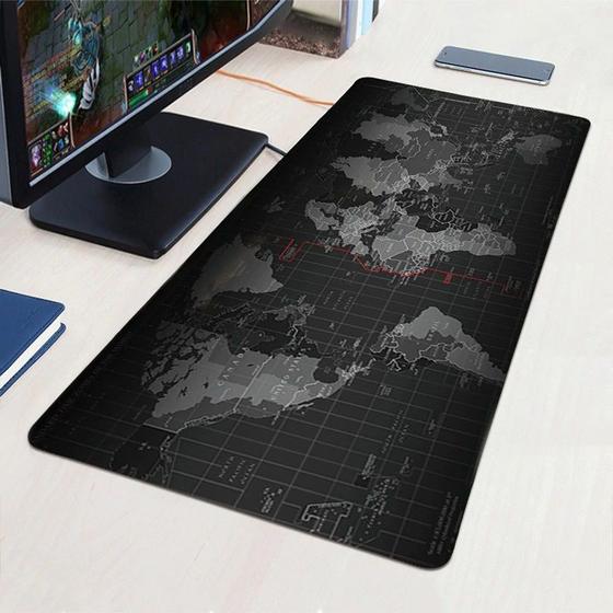 Mouse Pad Gamer Mapa Mundi Grande Preto 70 X 30 Cm - Casa Palace ...