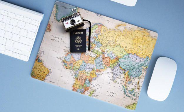 Mouse Pad Grande, Mapa Mundi - Deluzz - Mouse Pad - Magazine Luiza