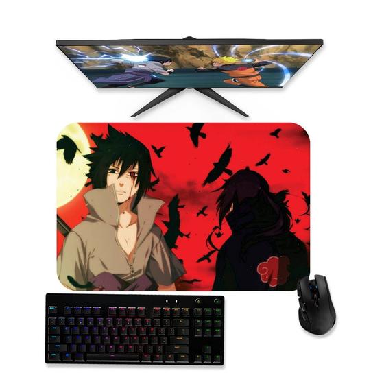 Mouse pad Itachi e Sasuke Uchiha 2 Naruto Anime - Mousepad Gamer 90x40 ...