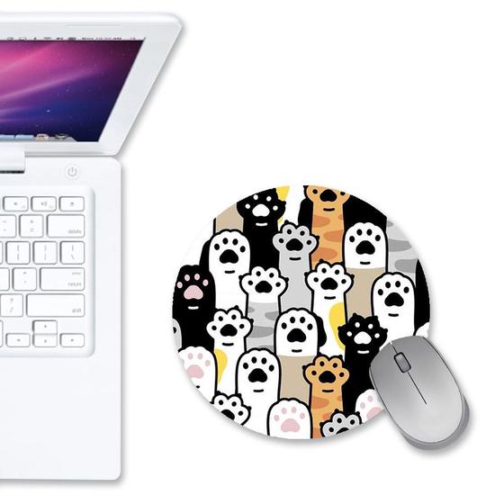 Mouse Pad Redondo Patinhas de Gato - PoloCat Acessorios - Mouse Pad ...