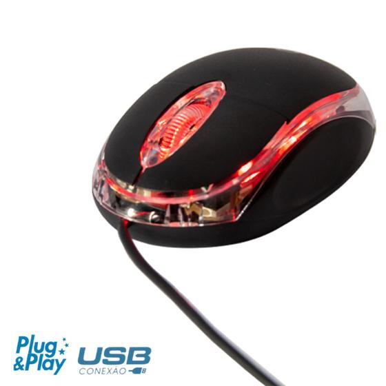 Mouse Pequeno Simples Barato com Fio USB - Exbom - Mouse com Fio ...