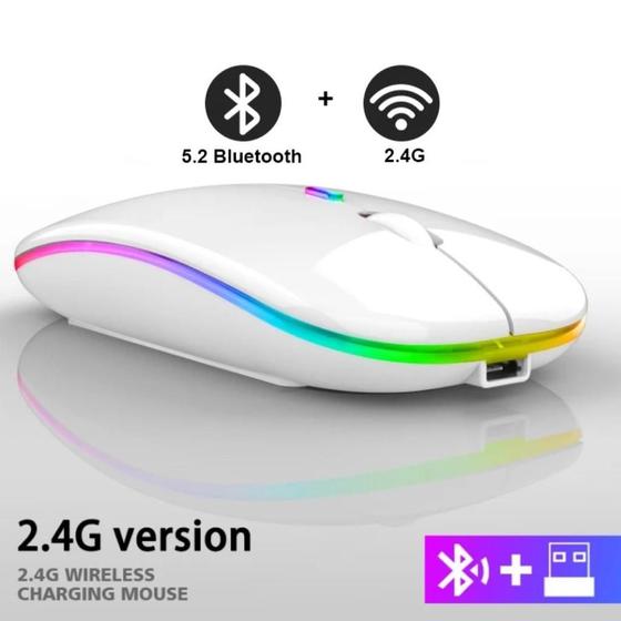 Mouse Sem Fio 2.4 ghz Optico Recarregável Gamer Led Rgb Wirelles Bluetooth - lehmox - Mouse ...