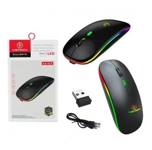 Mouse Sem Fio Game Home Office Led Rgb 2.4ghz Recarregável - Kapbom - Mouse Gamer - Magazine Luiza