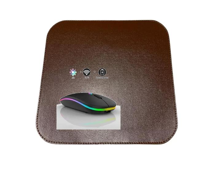 mouse sem fio led recarregavel USB wireless ergonômico+mouse pad ...