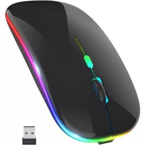 Mouse Sem Fio Recarregável Com Led Rgb 2,4 ghz Wireless Computador Notebook Pc Universal Window ...