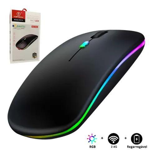 Mouse Sem Fio Recarregável Rgb Pc Gamer Led Rgb - Kapbom - Mouse Gamer - Magazine Luiza