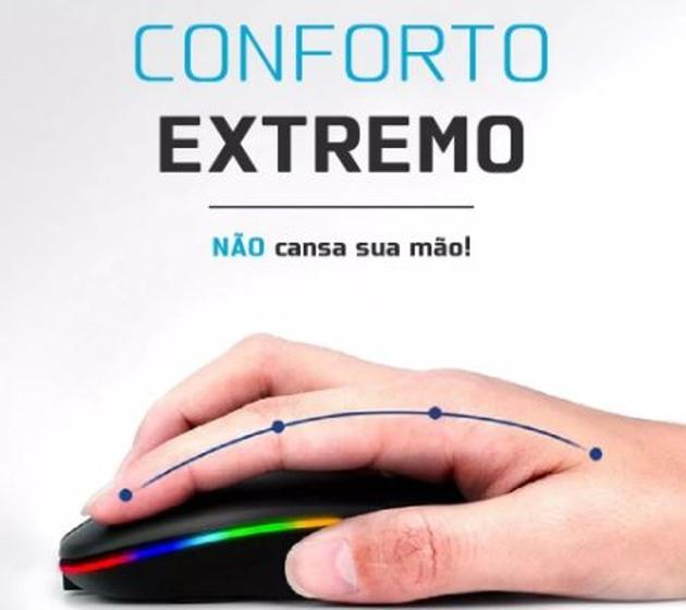 Mouse Sem Fio Recarregável Wireless Led Rgb Ergonômico Novo - kapbom - Mouse - Magazine Luiza