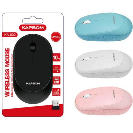 Mouse Sem fio Wireless 2.4Ghz Receptor Usb Kapbom - KA-602 - Mouse - Magazine Luiza