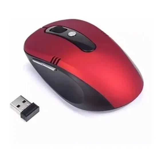 Mouse Sem Fio Wireless 2.4ghz Usb Notebook Pc Alcance 10m - Vermelho ...