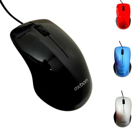 Mouse USB com fio Exbom para Notebook PC - MS47 - Mouse com Fio ...