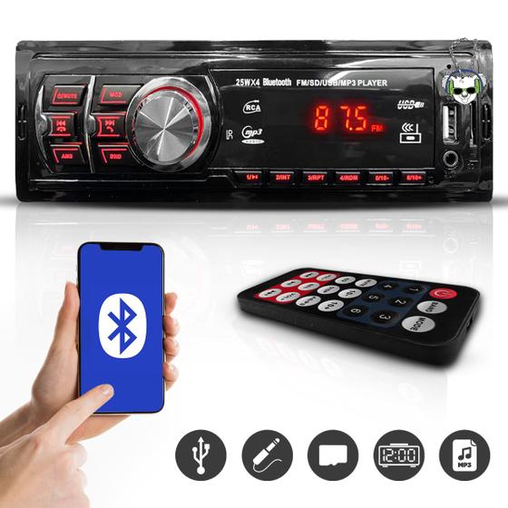 Mp3 Player Som Carro Automotivo Bluetooth Pendrive Sd Rádio - First Option - Som Automotivo ...