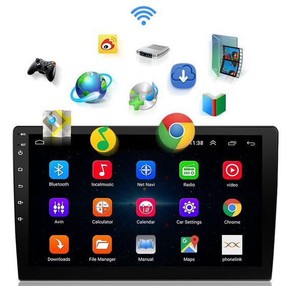 MP5 2Din Multimidia 9 Polegadas Android, WIFI, 1GB/16GB, USB, GPS, Bluetooth 2Din - Rodopho ...