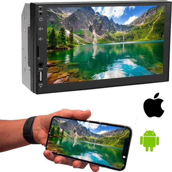 Mp5 Central 2 Din Tela Touch Screen com Espelhamento Android Ios - PBL CAR - Central Multimídia ...