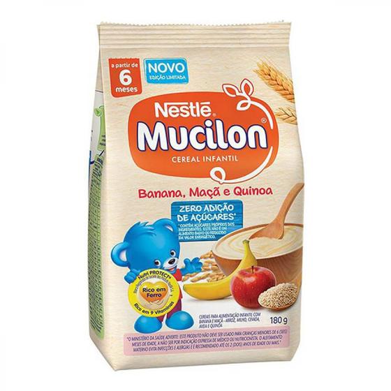 Mucilon Zero Açucar Banana/maça/quinoa 180g - Nestle - Flocos de Cereal ...