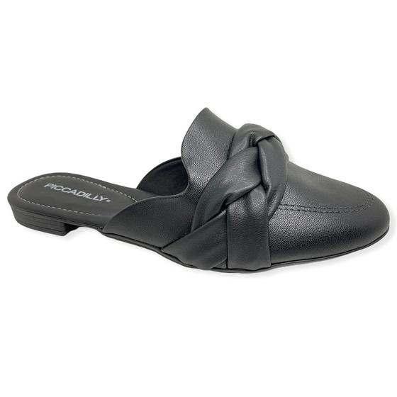 Mule Antonela Piccadilly Salto Baixo Preto - Mule Feminino - Magazine Luiza
