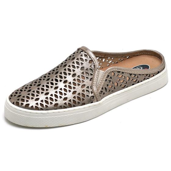 Mule Babuche Feminino Couro Calce Facil Solado Borracha Confortavel ...